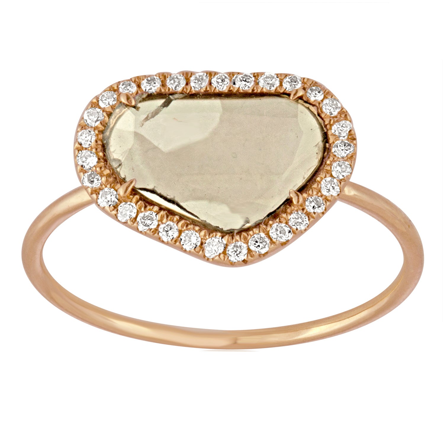 Natural Diamond Slice Ring at 1stDibs