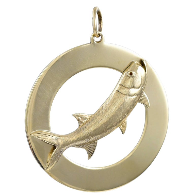 Large Gold Fish Charm For Sale at 1stDibs