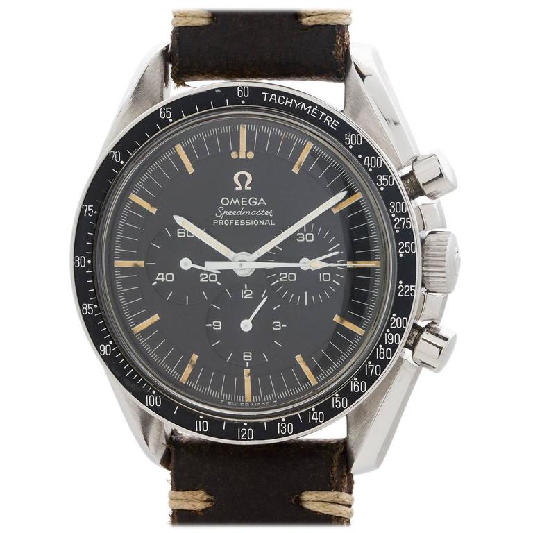 Omega Stainless Steel Speedmaster Pre Man on the Moon Wristwatch Ref ...