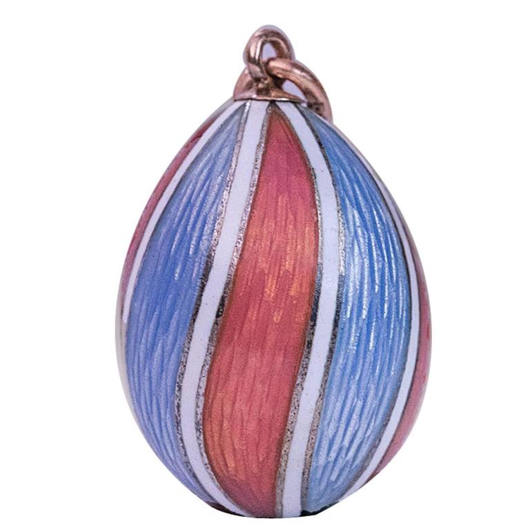 Faberge Antique Guilloche Enamel Miniature Egg Pendant at 1stDibs ...