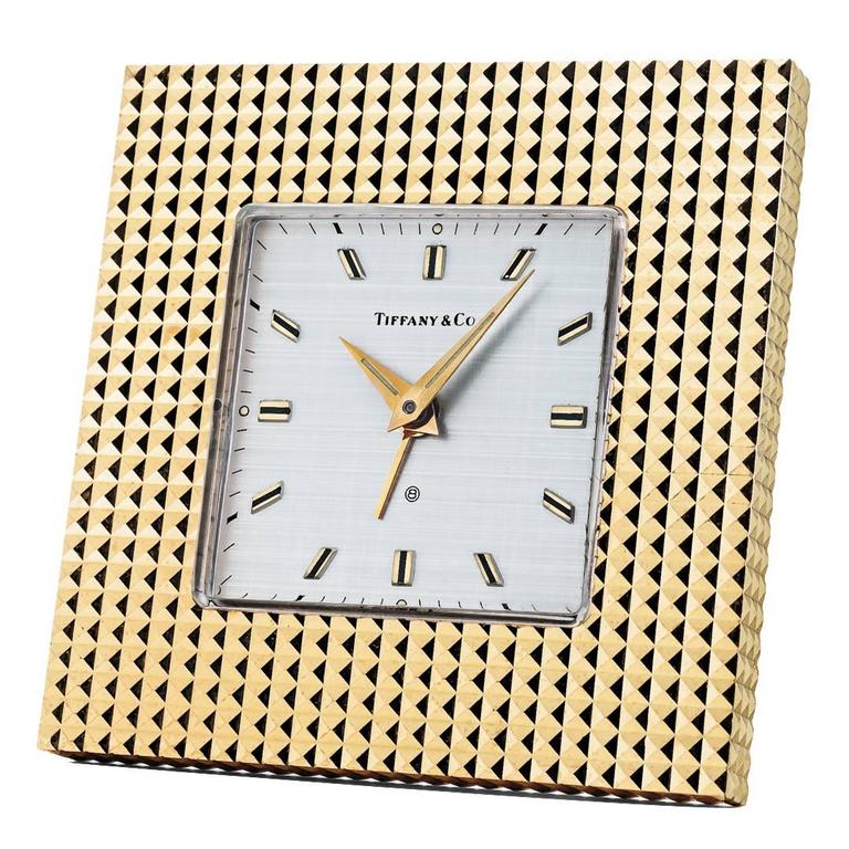 Tiffany and Co. Brass Desk Clock at 1stDibs