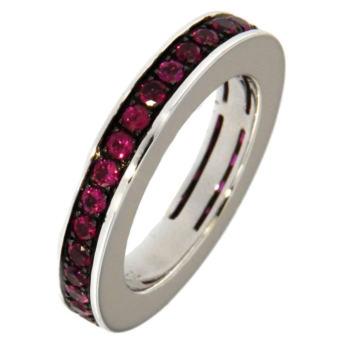 Jona 18 Karat White Gold Ruby Band Ring For Sale at 1stDibs