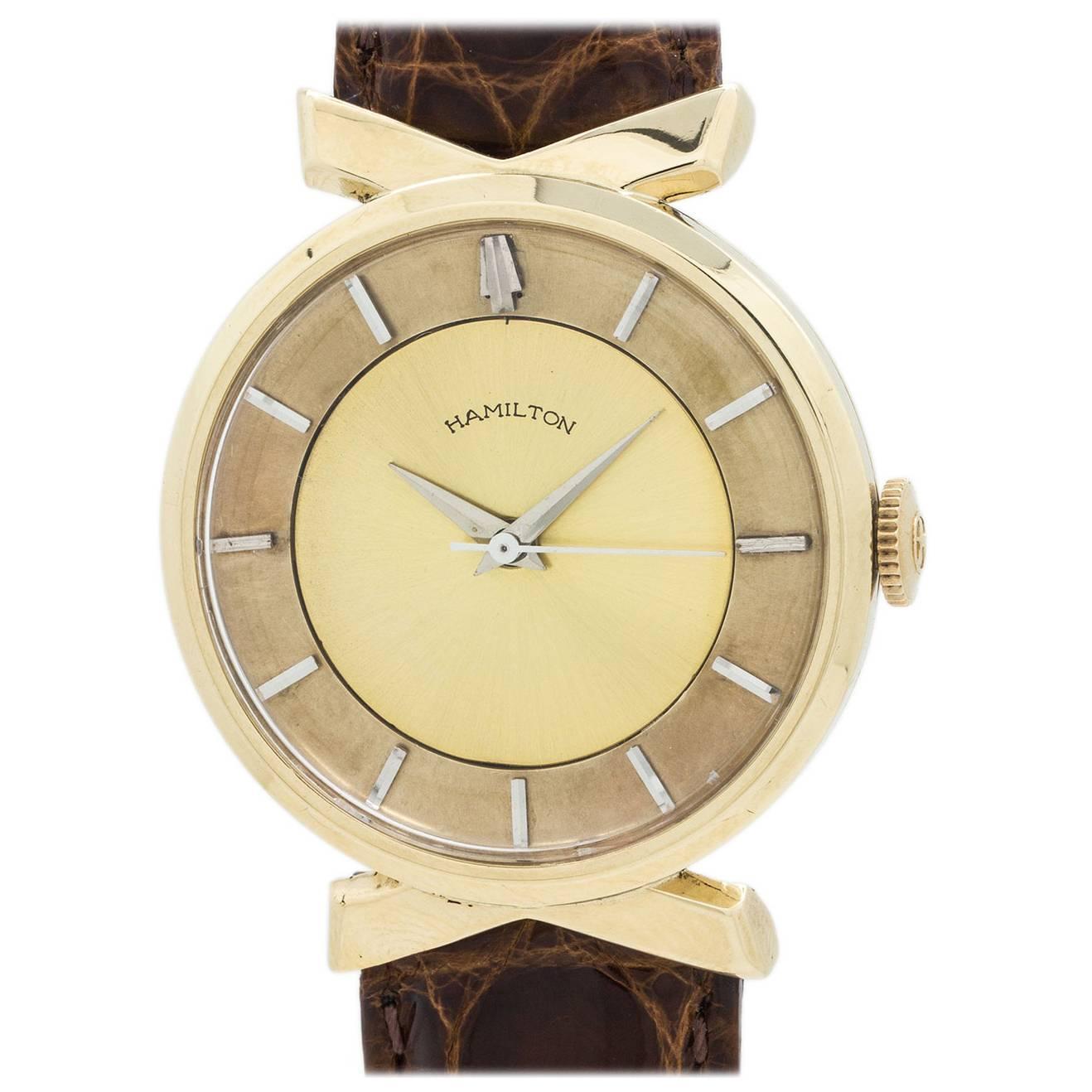 Hamilton Yellow Gold Golden Tempus Wristwatch at 1stdibs