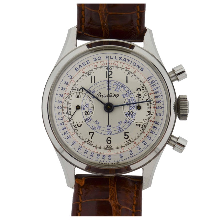 Breitling Stainless Steel Chronograph Doctors Pulsation Watch at ...