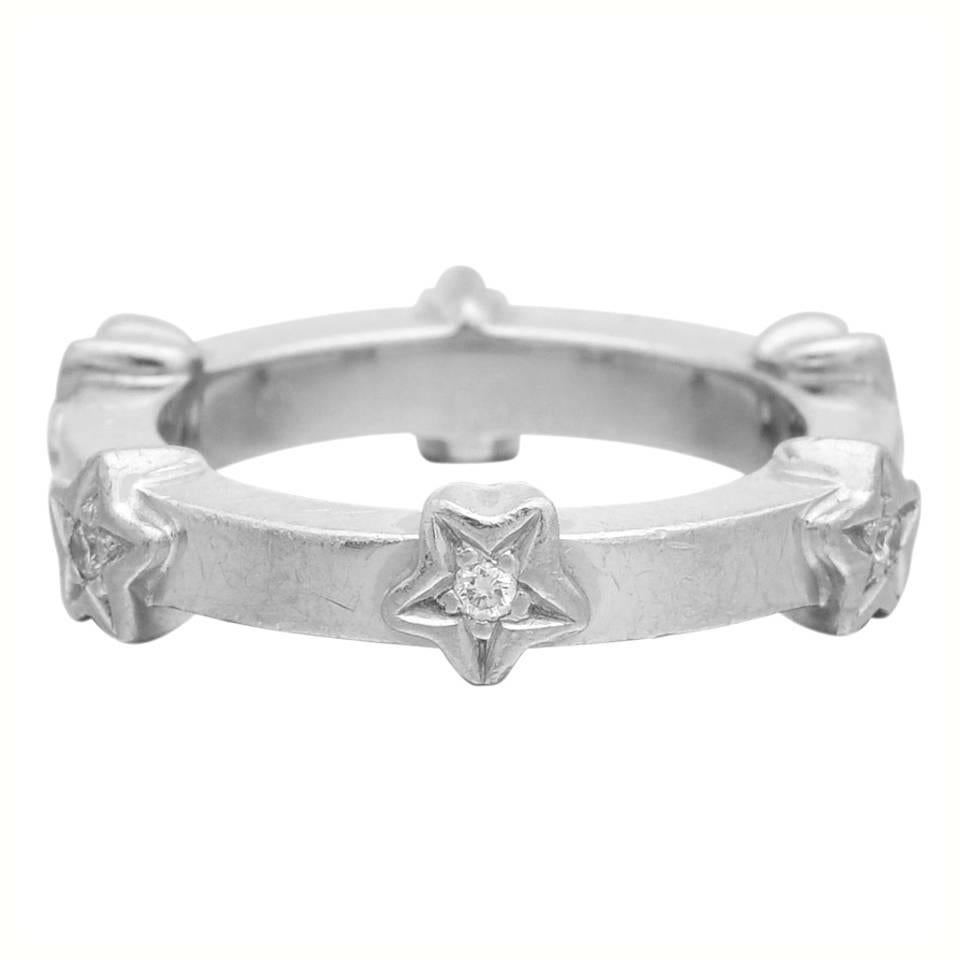 Chanel Diamond Gold Star Band Ring at 1stDibs