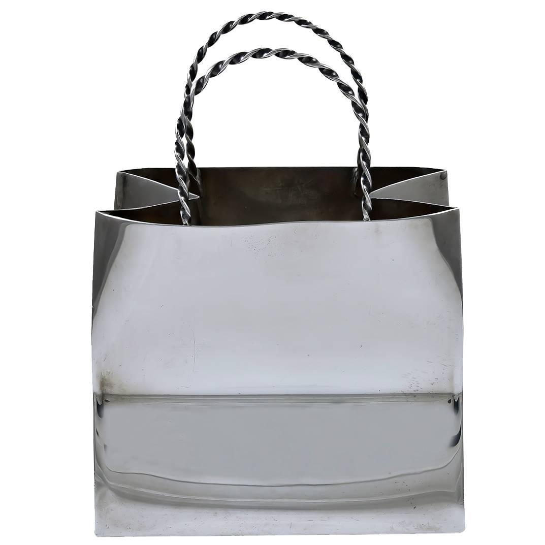 Cartier Hand Made Sterling Silver Shopping Bag at 1stdibs