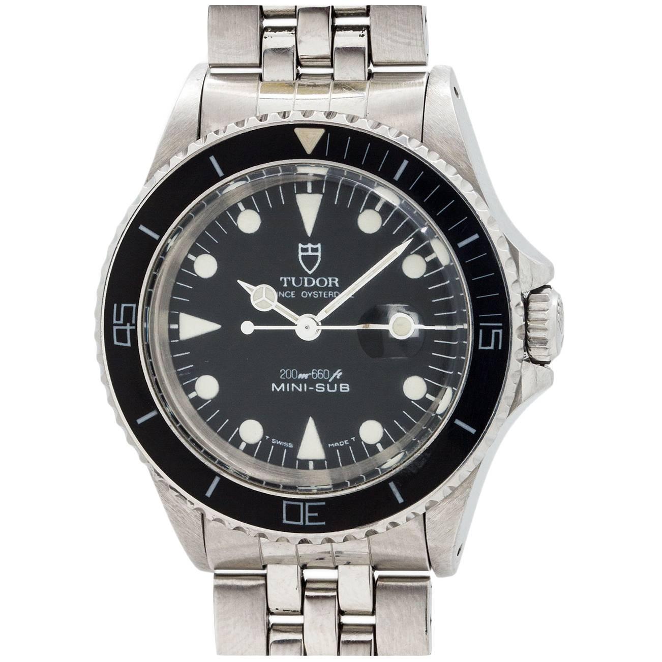 Tudor Stainless Steel Mini-Sub Automatic Wristwatch Ref 73090 at 1stdibs