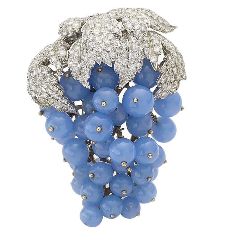Diamond Set Grape Brooch For Sale at 1stdibs