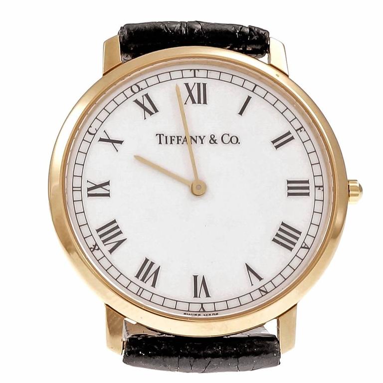 Tiffany and Co. Yellow Gold Quartz Wristwatch at 1stDibs