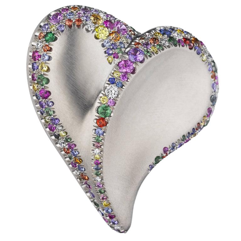 Naomi Sarna Confetti Heart Ring For Sale at 1stDibs