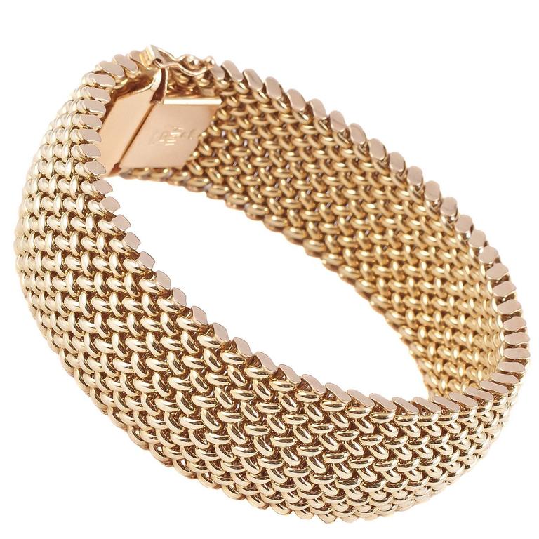 Gold Mesh Bracelet at 1stDibs