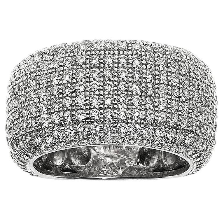 Diamond Gold Micro Pave Ring at 1stDibs