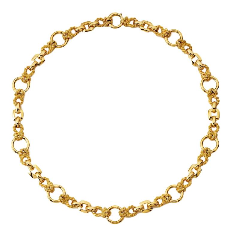 1970s Hermes Gold Link Necklace at 1stDibs