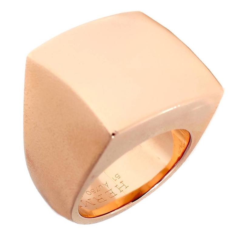 Hermes Rose Gold Square Ring at 1stDibs | gold square rings, square ...