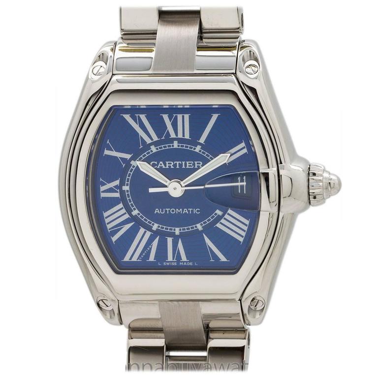 Cartier Stainless Steel “Electric Blue” Roadster Automatic Wristwatch ...