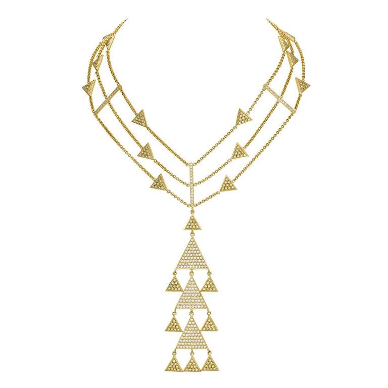 Diamond Gold Sahara Trilogy Necklace For Sale at 1stDibs