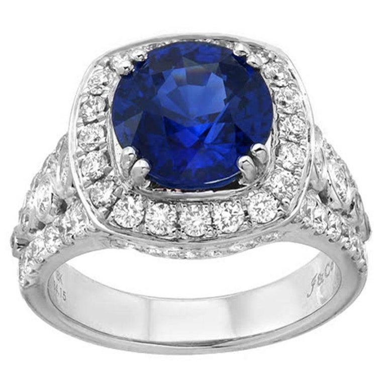 Gem Sapphire Diamond Gold Ring For Sale at 1stDibs