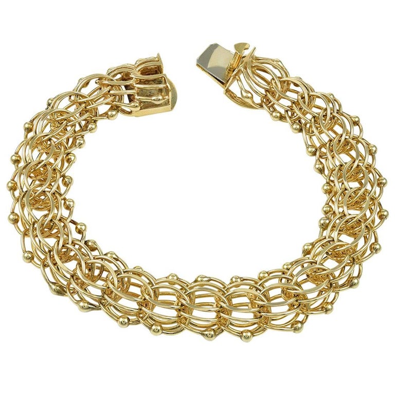 Gold Link Bracelet 10" Long For Sale at 1stDibs
