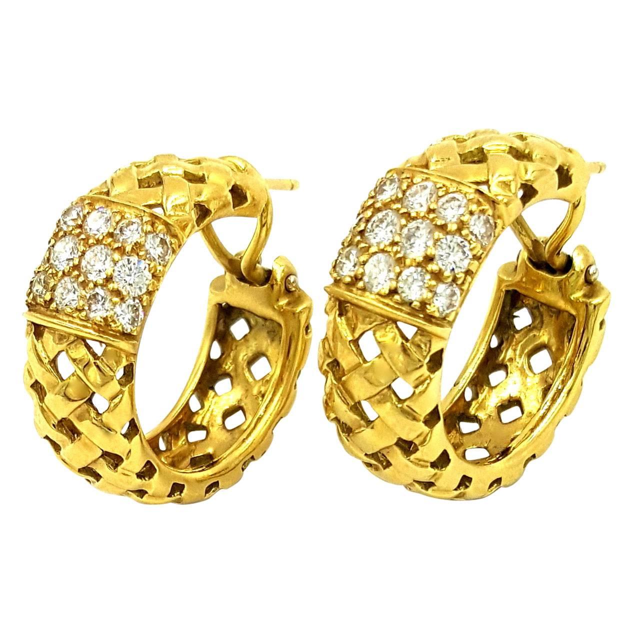 Tiffany Diamond Hoop Ring - 4 For Sale on 1stDibs