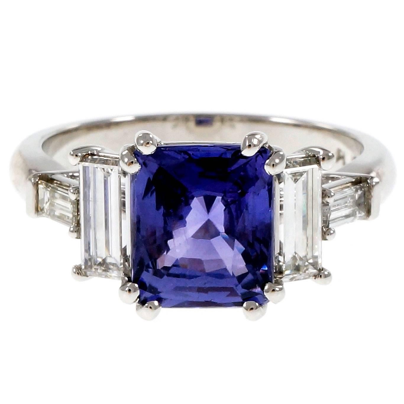 Peter Suchy Violet Natural Sapphire Platinum Engagement Ring at 1stDibs ...