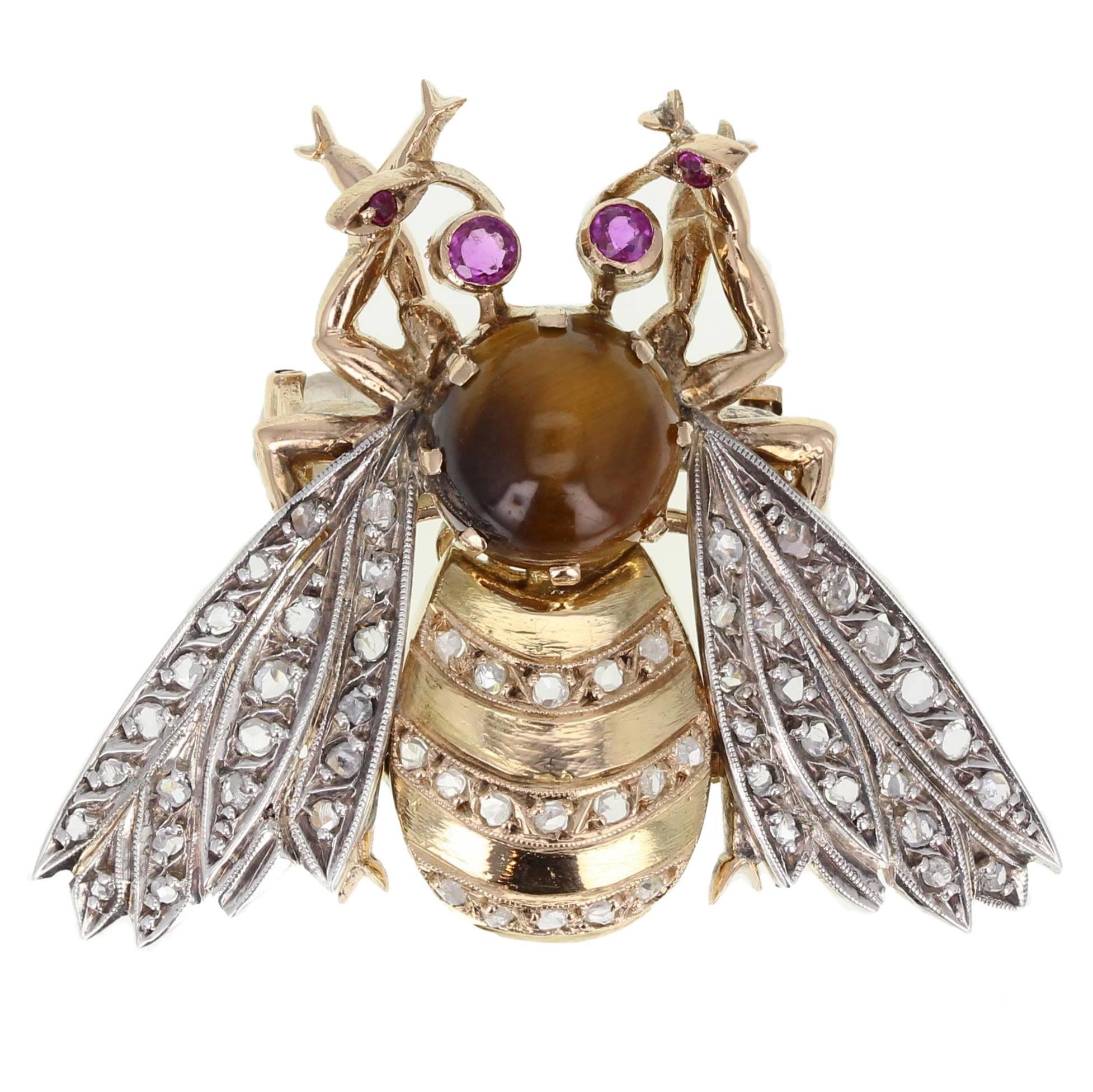 Antique Rock Crystal Bug Pin at 1stdibs