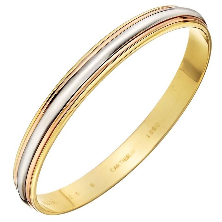Cartier Tri-Colored Gold Bangle Bracelet at 1stDibs | cartier tri color ...