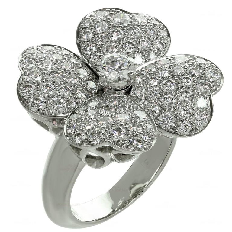 Van Cleef and Arpels Cosmos Large Model Diamond Gold Ring at 1stDibs ...