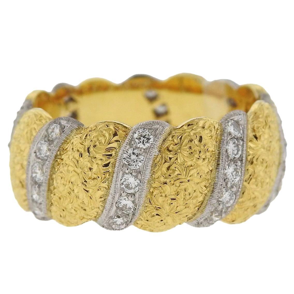 Buccellati Diamond Gold "Rombi" Band Ring at 1stDibs | buccellati rombi ...