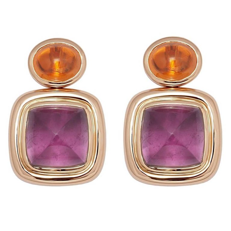 Colleen B. Rosenblat Tourmaline Mandarine Garnet Gold Earrings For Sale ...