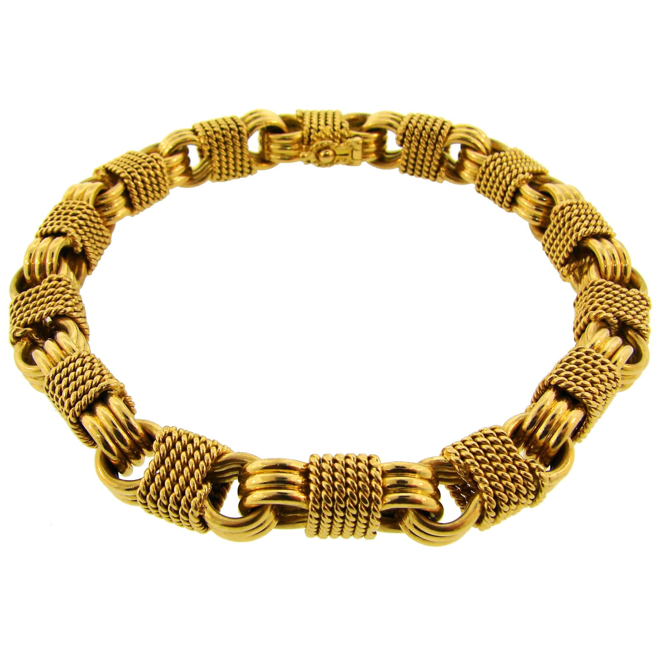 1970s Van Cleef and Arpels VCA Gold Link Bracelet at 1stDibs