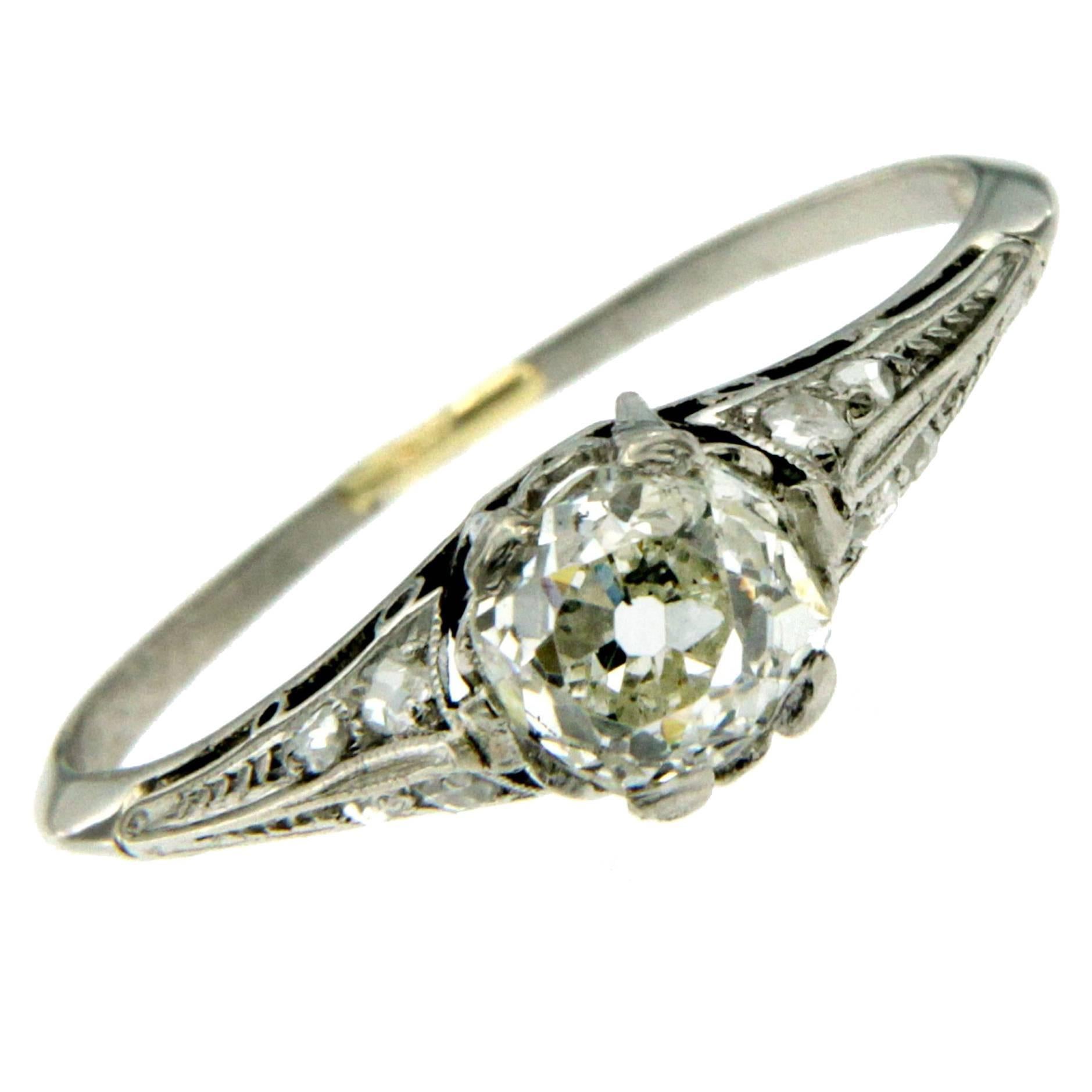 1890 Engagement Diamond Gold Ring at 1stDibs | 1890s engagement ring ...