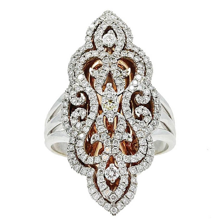 Diamond Arabesque Design Ring For Sale at 1stDibs