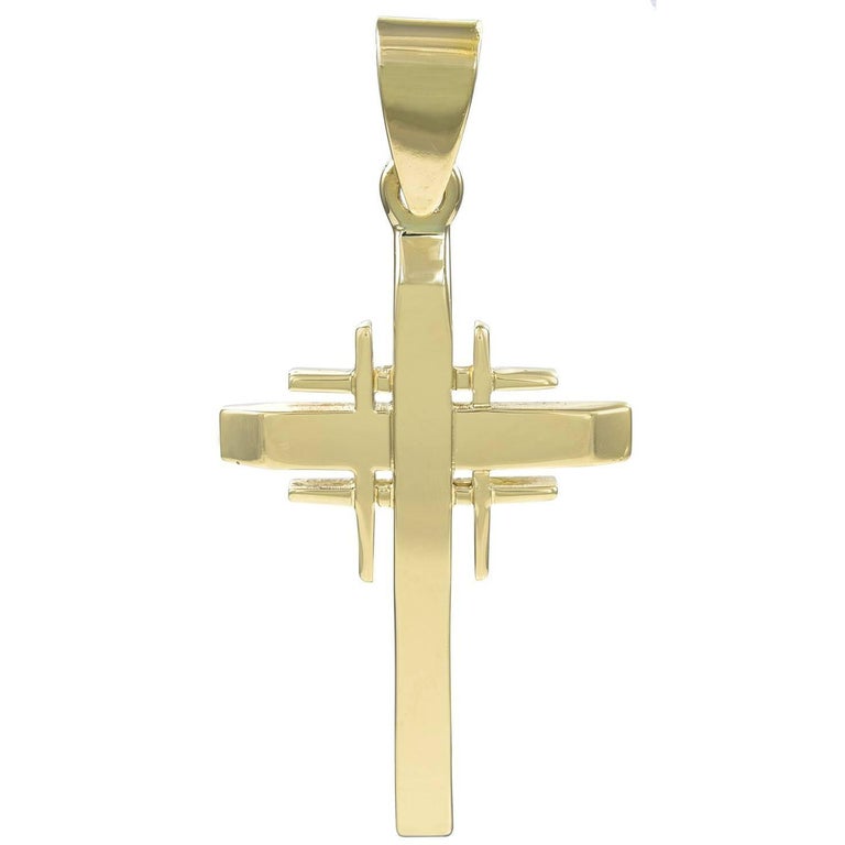 Large Dramatic Moderne Gold Cross For Sale at 1stDibs