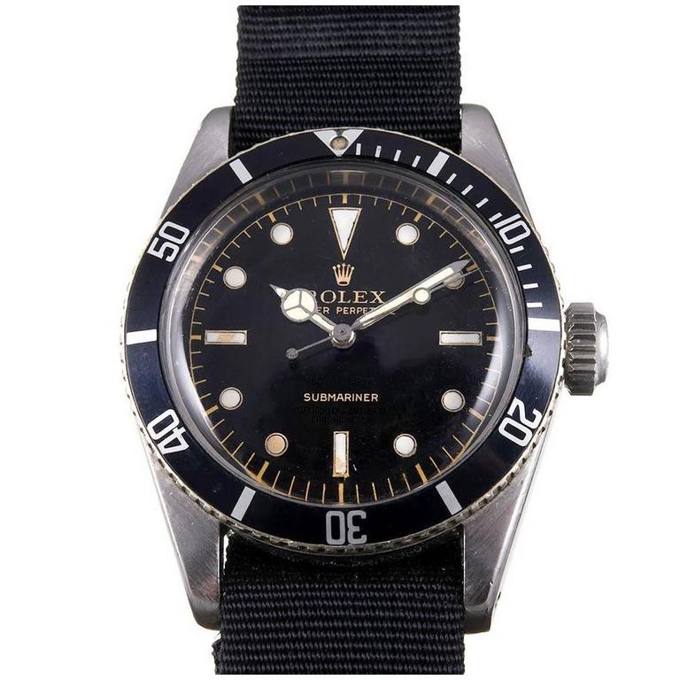 Rolex Stainless Steel Submariner 4 Line Ghost Dial Big Crown Wristwatch ...
