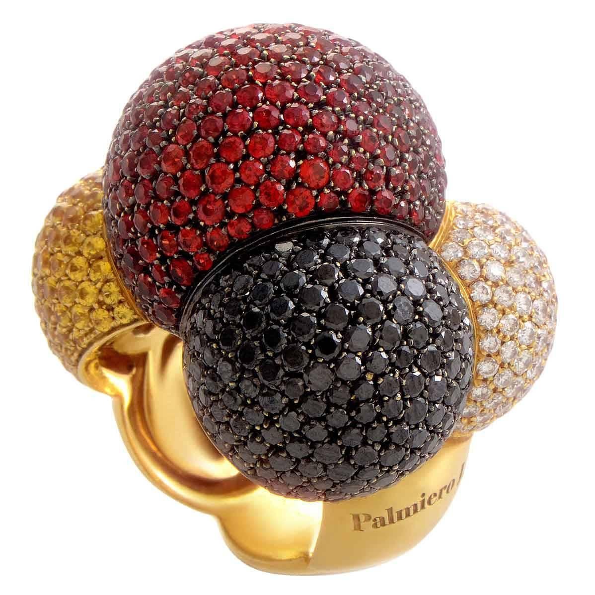 Palmiero Sapphire Diamond Gold Ring at 1stDibs