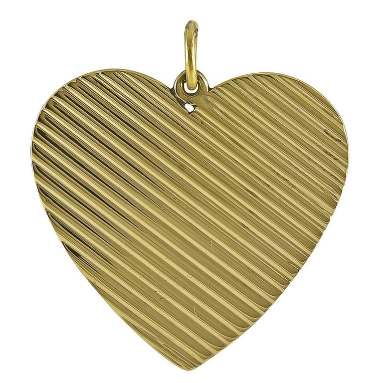 Big Beautiful Gold Heart Charm/Pendant For Sale at 1stdibs