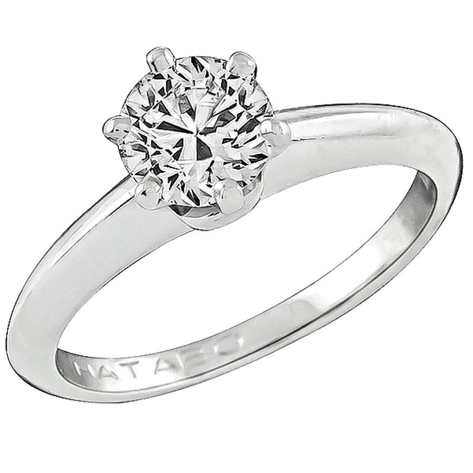 Tiffany and Co. Diamond Solitaire Engagement Ring For Sale at 1stDibs