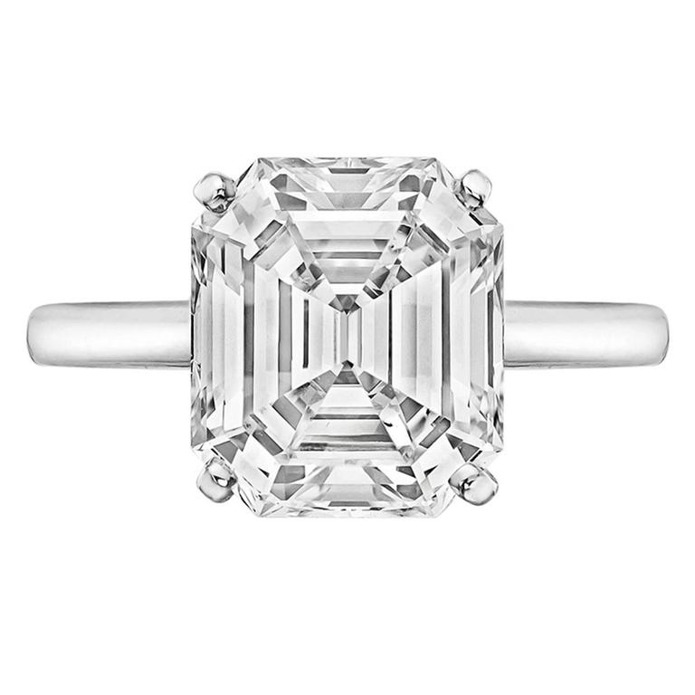 Graff 4.34 Carat Emerald-Cut Diamond Solitaire Engagement Ring at ...