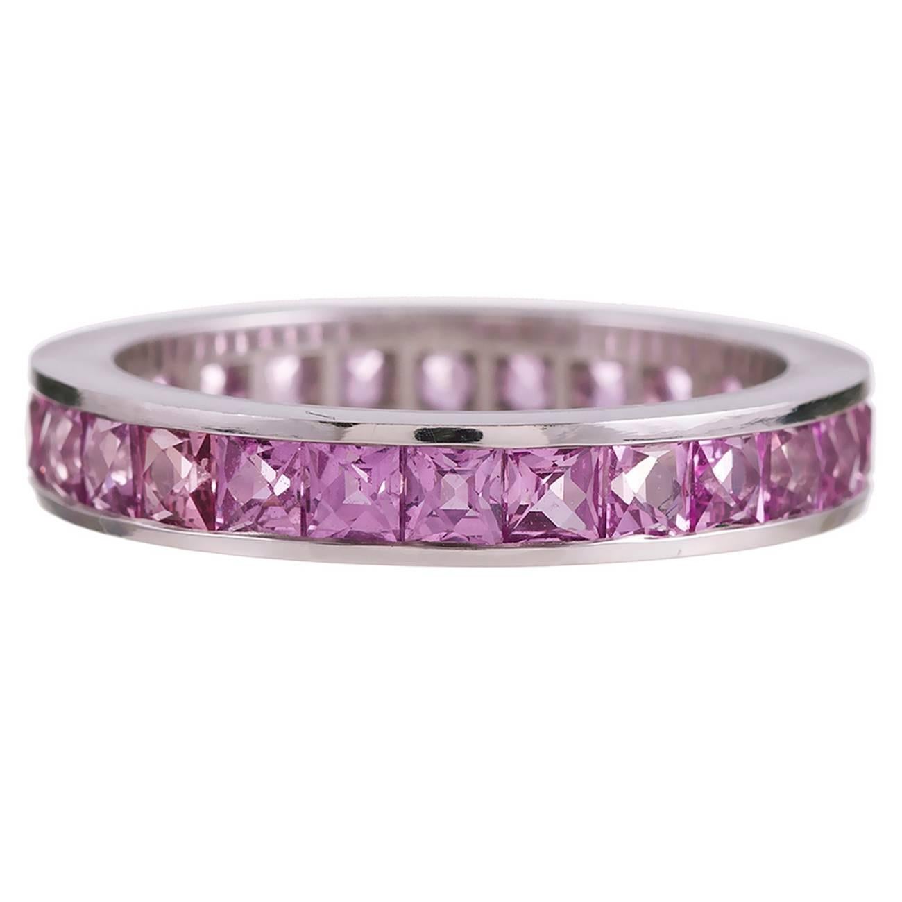 Channel Set Pink Sapphire Eternity Band at 1stDibs