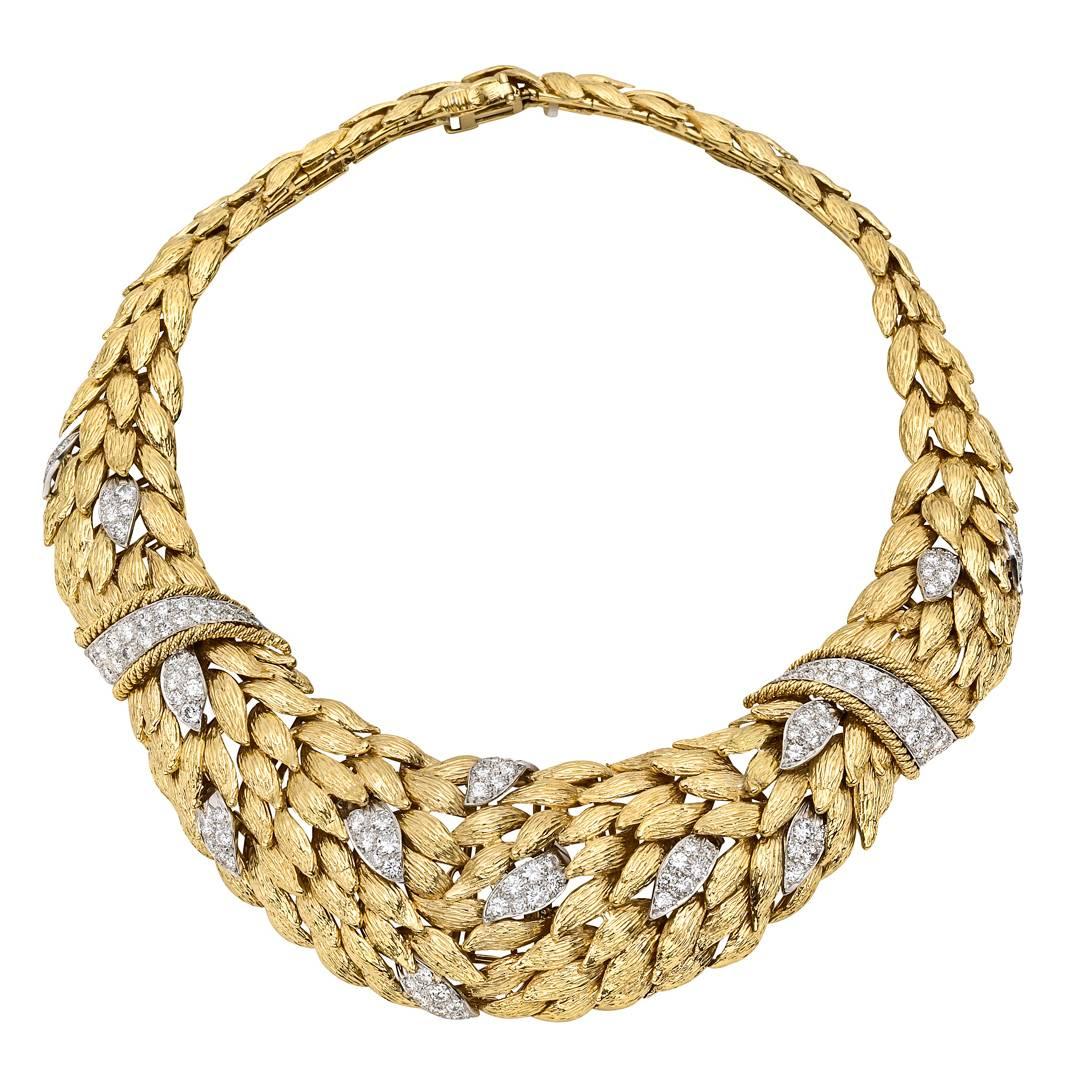 David Webb Gold Pavé Diamond Collar Necklace at 1stDibs | collar ...