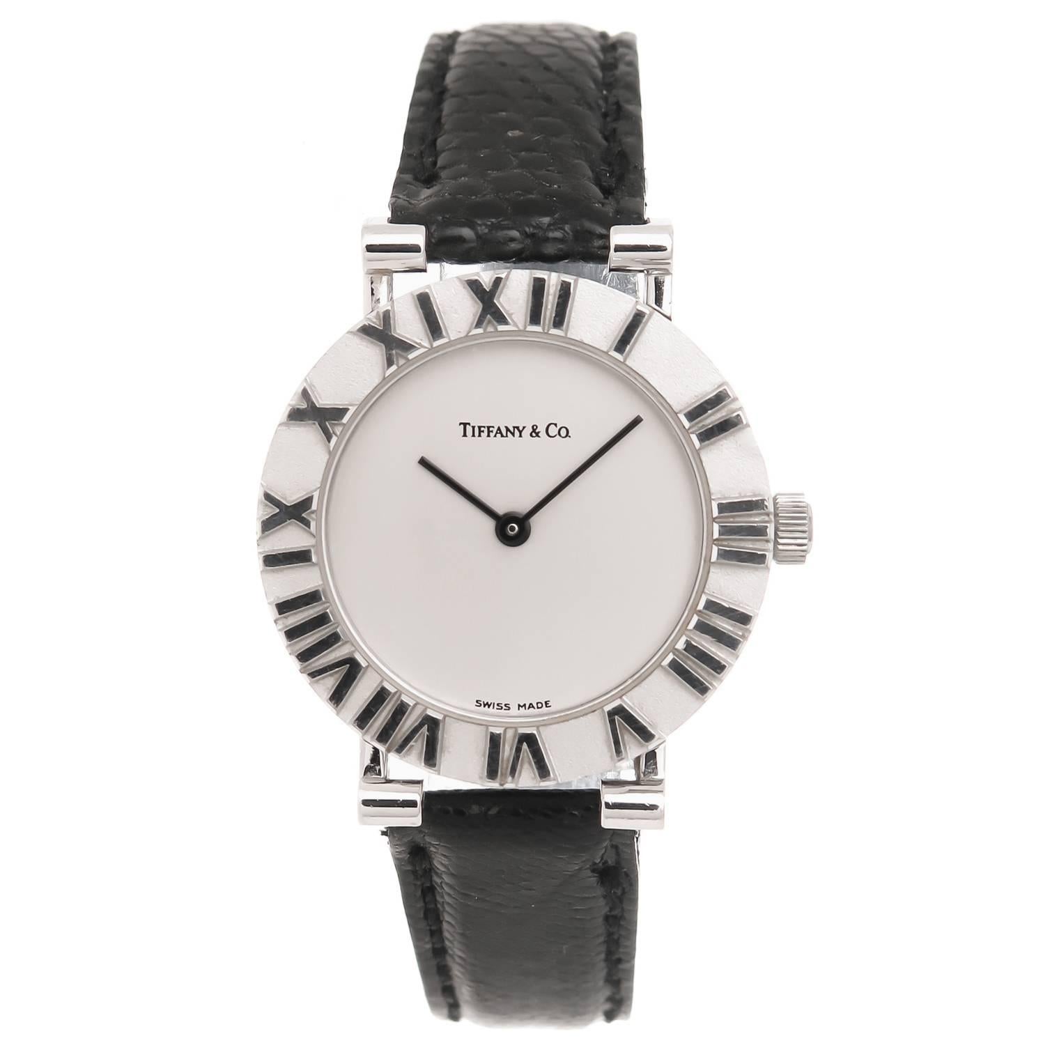 Tiffany and Co. Lady's Sterling Silver Quartz Atlas Wristwatch at 1stDibs