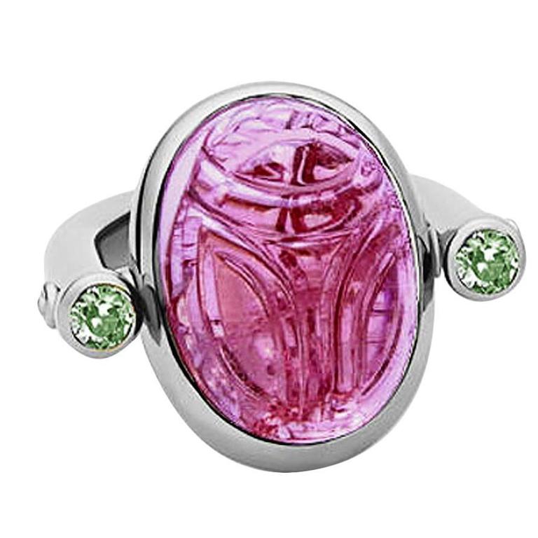 Colleen B. Rosenblat Rubellite Sapphire Gold Scarab Ring at 1stDibs