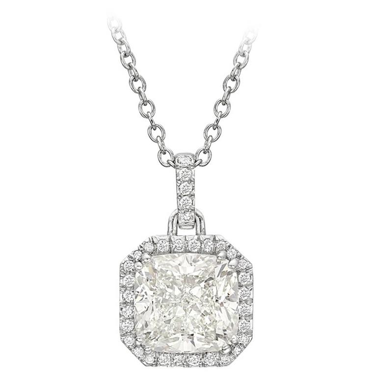 Betteridge 5.08 Carat Cushion-Cut Diamond Pendant at 1stDibs