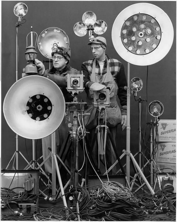O. Winston Link - Link and George Thom with Link's Flash Equipment For ...
