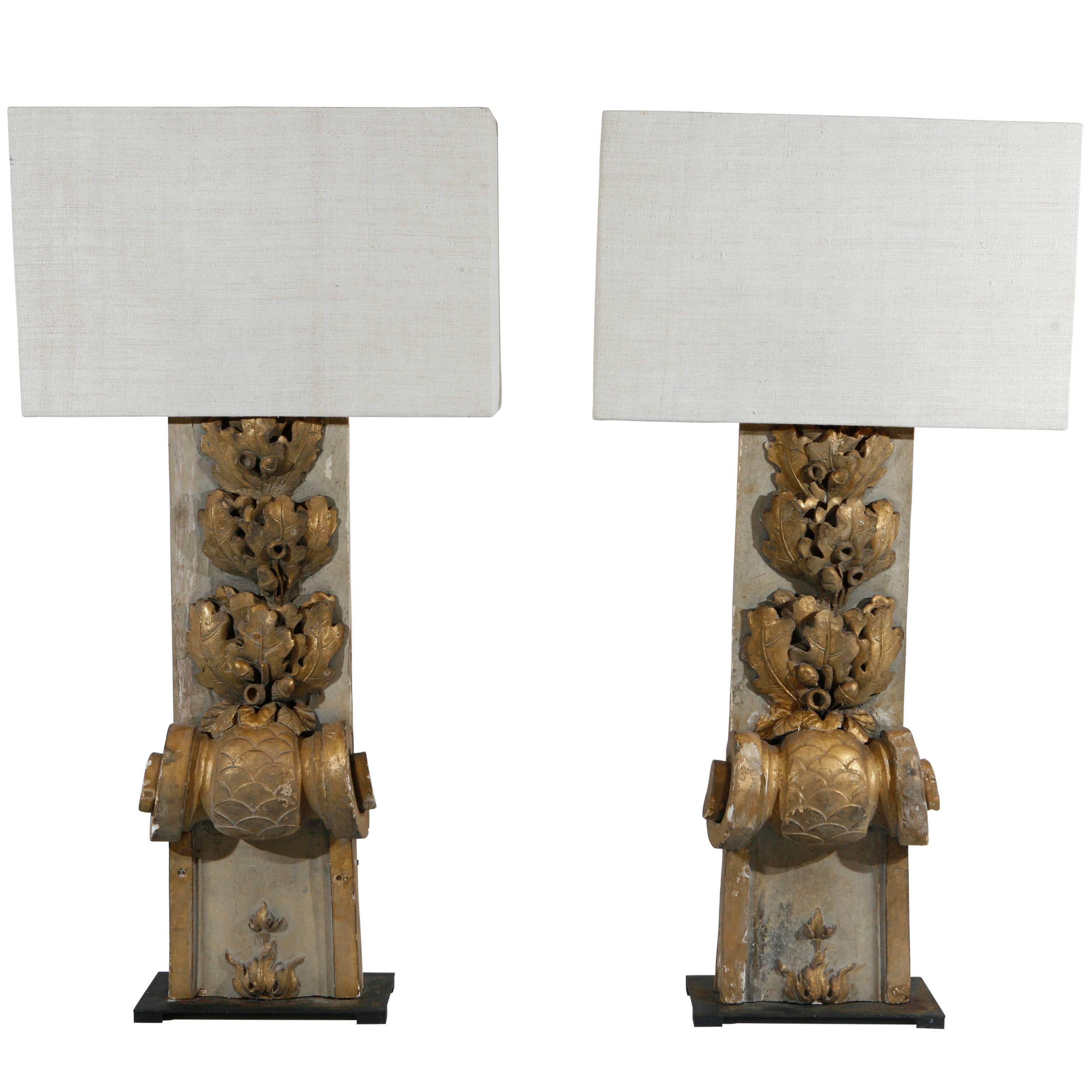 Pair of Architectural Fragment Table Lamps at 1stDibs