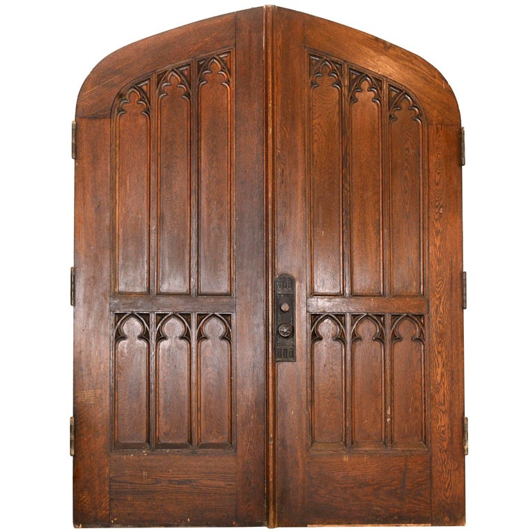 Wooden White Arched French Doors at 1stdibs