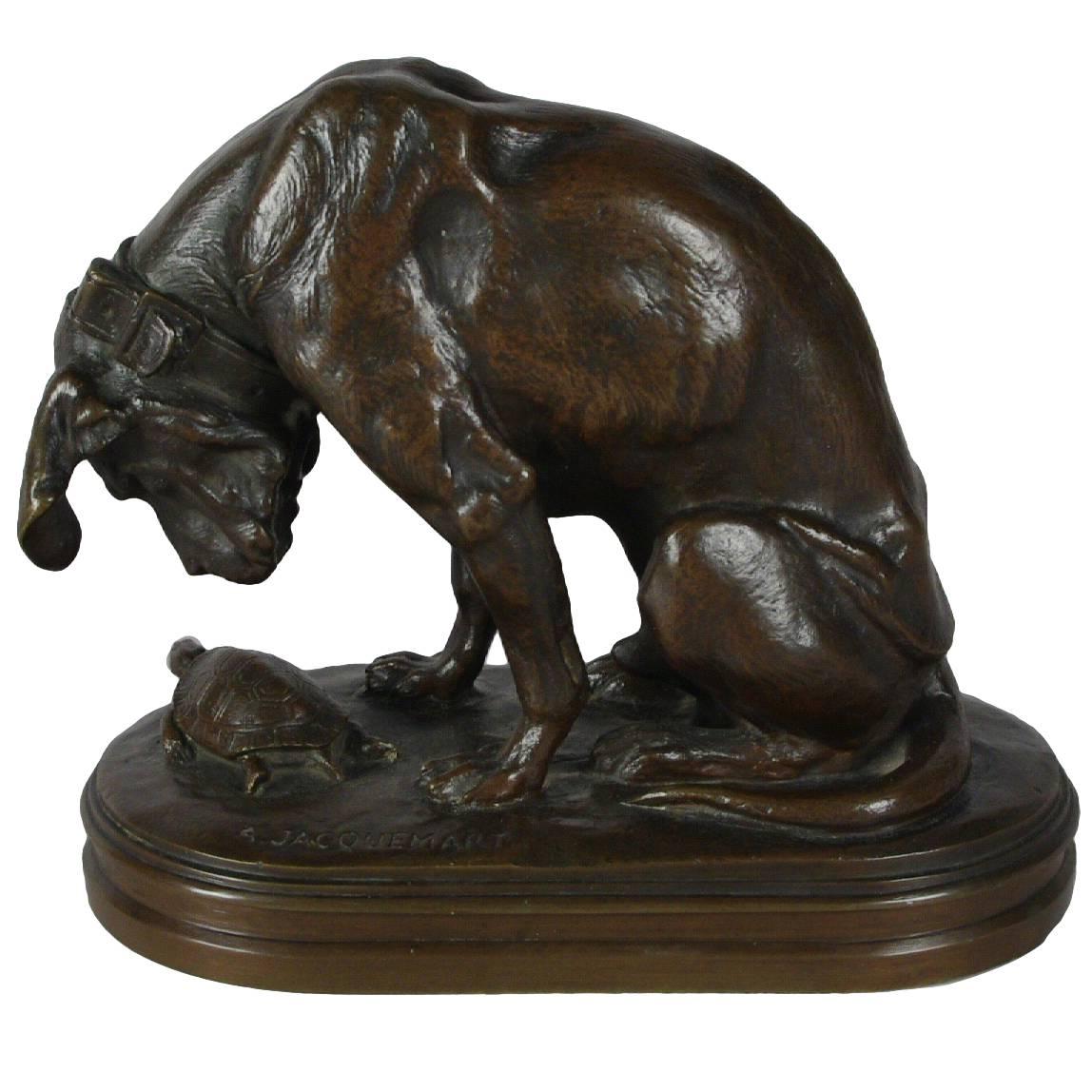 Henri Alfred Jacquemart, French, "Dog and Tortoise" at 1stDibs