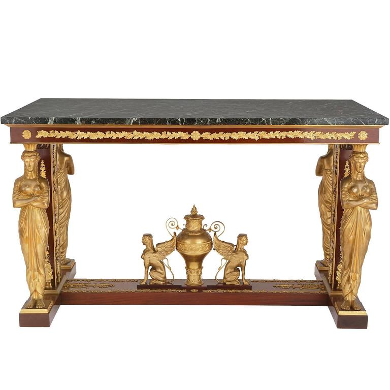 Second Empire Mahogany Center Table with Ormolu Mounts. at 1stDibs
