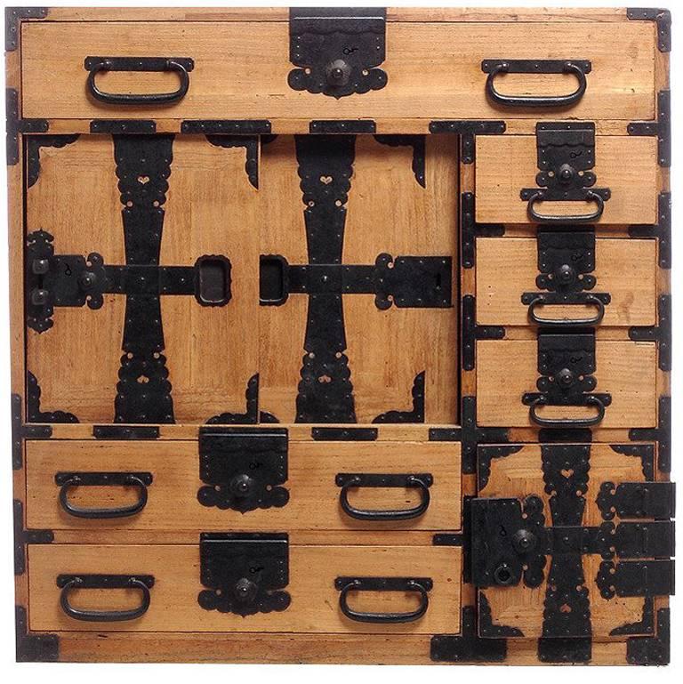 Antique Meiji Exotic Wood Japanese Sendai Tansu Samurai Clothing Chest ...