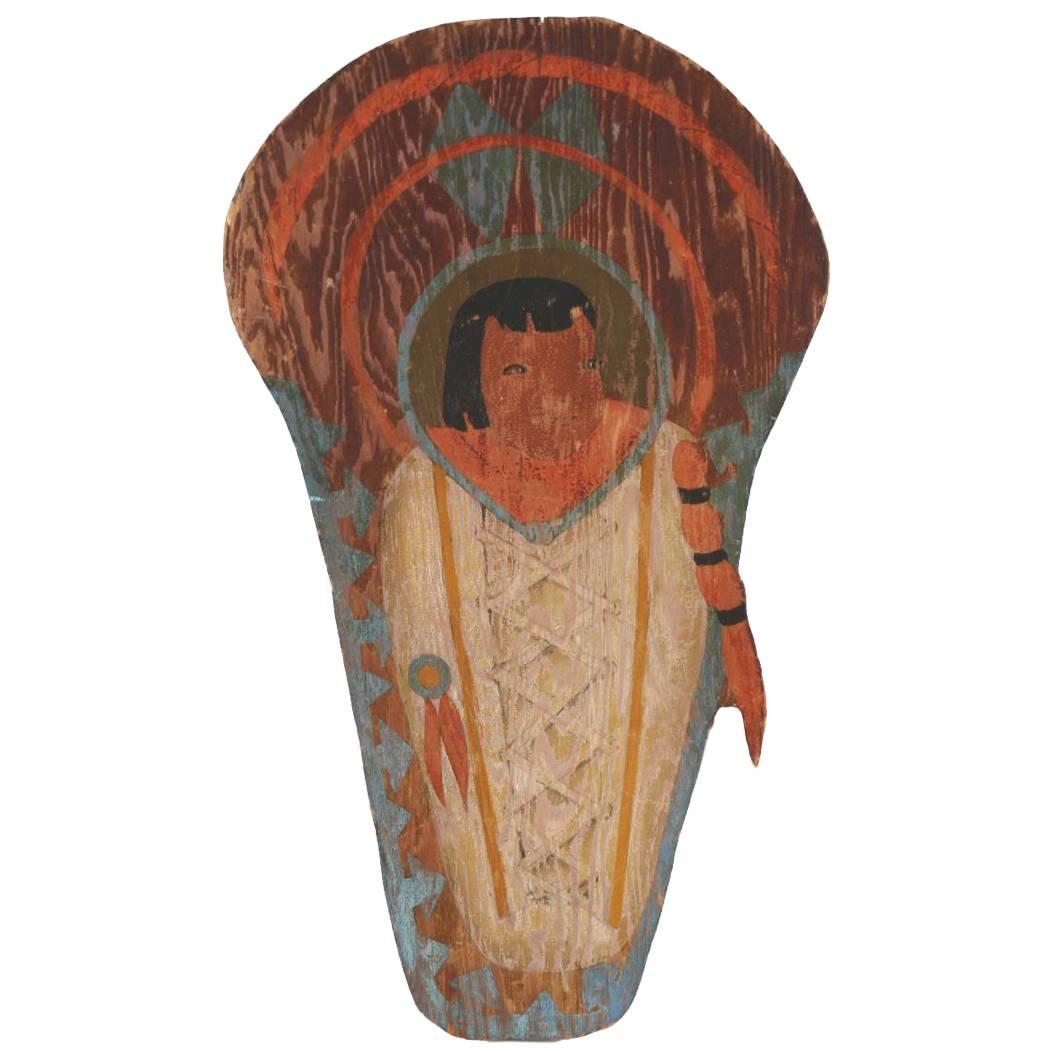 Original Native American Papoose Trading Post Display, Hand-Painted ...